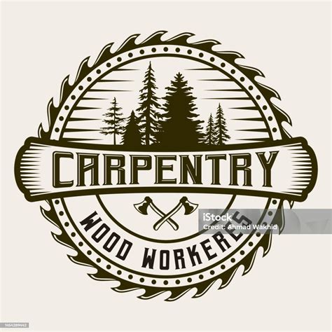 도끼 목공 나무 노동자 빈티지 로고 템플릿 배지 레이블 일러스트 레이 션 벡터 디자인 목재 공업에 대한 스톡 벡터 아트 및 기타 이미지 목재 공업 목재 건축자재 핸디
