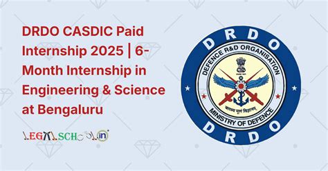 Drdo Casdic Paid Internship 2025 Apply Now For 6 Month Internship In