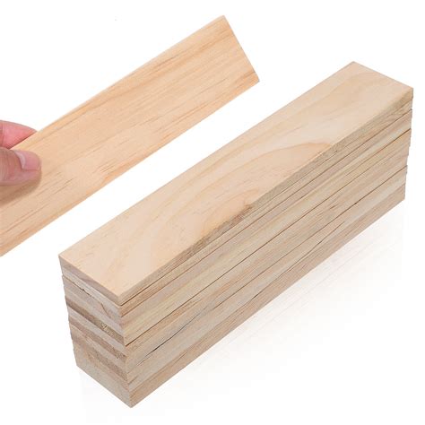 12 Pcs Rectangular Sylvestris Pine Board Wood Craft Rectangle Wooden Slices For Crafts Blocks