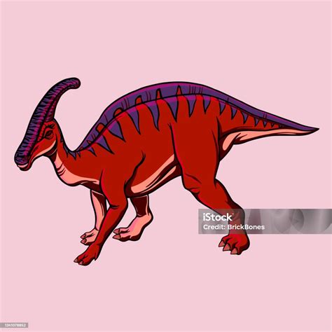 Gambar Kartun Warna Dinosaurus Hadrosaurus Untuk Dicetak Ilustrasi