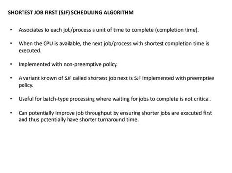 Shortest Job First Scheduling Sjf Pptx Computing Technology And Computing