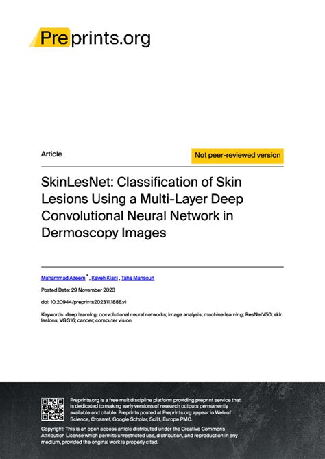 Pdf Skinlesnet Classification Of Skin Lesions Using A