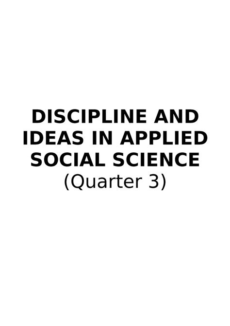 Diass Module Quarter 3 Discipline And Ideas In Applied Social