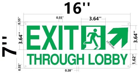 EXIT THROUGH LOBBY SIGN ALUMINUM PHOTOLUMINESCENT SIGN HPD SIGNS THE OFFICIAL STORE
