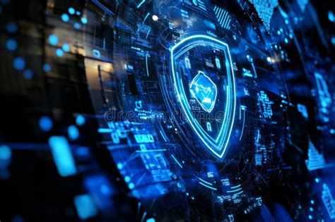 A Mesmerizing Visualization Of Futuristic Ai Powered Cybersecurity Featuring Glowing