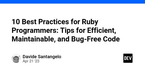 10 Best Practices For Ruby Programmers Tips For Efficient