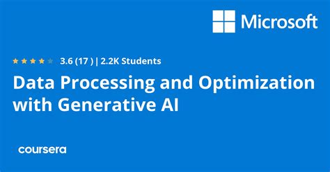 Data Processing And Optimization With Generative Ai Coursera