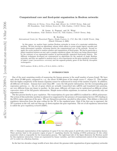 Pdf The Computational Core And Fixed Point Organization In Boolean