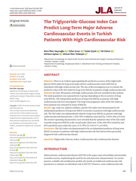 Pdf The Triglyceride Glucose Index Can Predict Long Term Major Adverse Cardiovascular Events