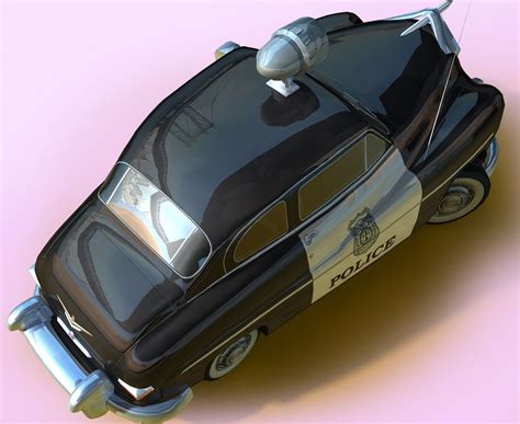 만화 복고풍 경찰 차 02 3d 모델 89 3ds C4d Fbx Lwo Ma Max Obj Free3d