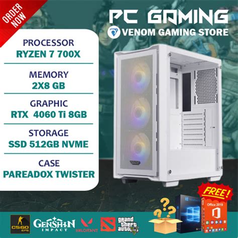 Jual PC Gaming Ryzen 7 7700X RTX 4060 Ti 8GB 16GB DDR5 512GB NVME Kab Tangerang