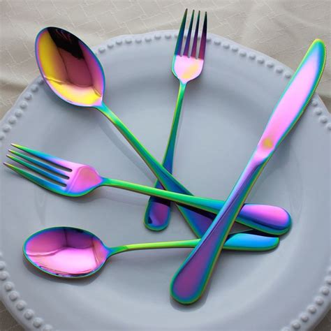 Start The New Year With These Beautiful Colored Flatware Sets Sure To Impress Cutlery Set