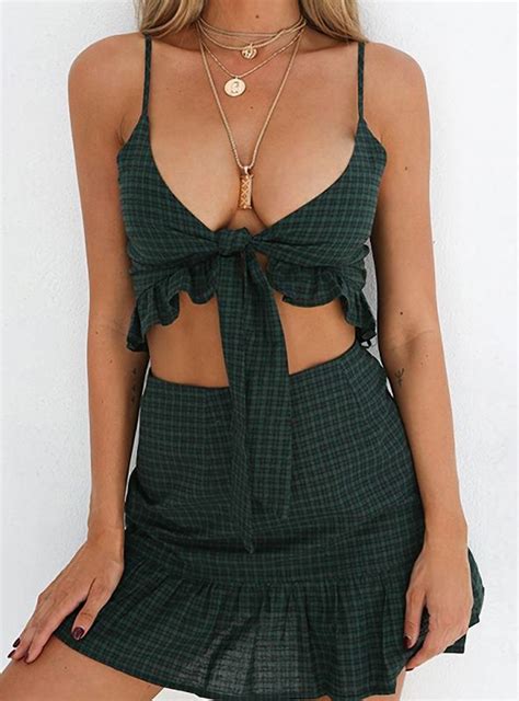 Mini Skirt Crop Top Set At Zane Hodge Blog
