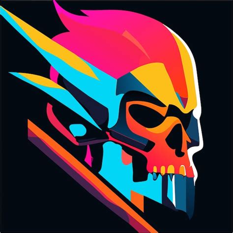 Premium Vector Exploding Creativity Abstract Colors And Clean Skull Tattoo