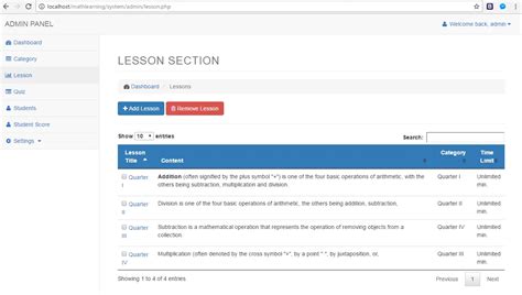 ELearning System For Math Using PHP MySQL And Bootstrap