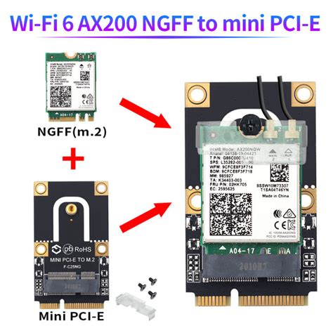 Ngff To Mini Pci E Pcie Usb Adapter M 2 Wifi 6 Bluetooth Wireless Wlan Card Intel Ax200 9260