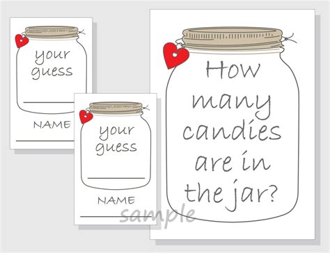 Guess How Many In The Jar Template