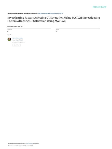 Analysis Of Factors Influencing Current Transformer Saturation Using Matlab Simulation Pdf