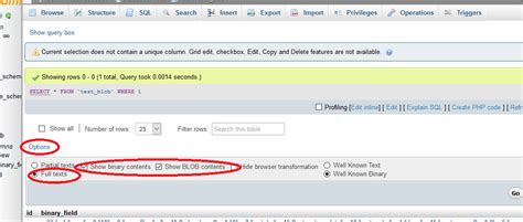 phpmyadmin show blob as text as bwr