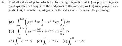 Solved Find All Values Of P For Which The Following Chegg Com