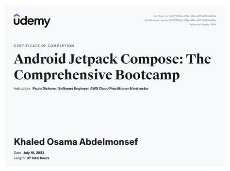 Khaled Osama On Linkedin Udemy Course Completion Certificate