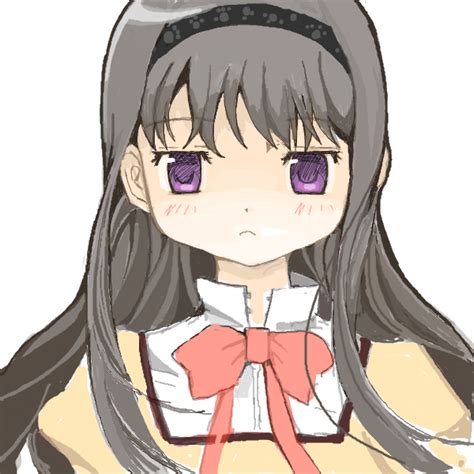 Safebooru 1girl Akemi Homura Bad Drawr Id Bad Id Black Hairband Bow