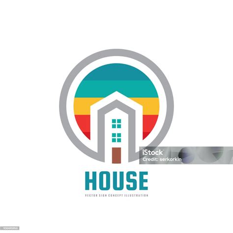 집 집 건물프레 젠 테이 션 책자 웹사이트에 대 한 벡터 기호 개념 일러스트 레이 션 및 다른 창조적인 프로젝트 부동산입니다 디자인 요소입니다 개념에 대한 스톡 벡터 아트
