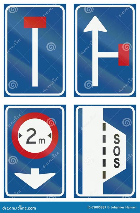 Collection Of Dutch Informational Road Signs Stock Illustration