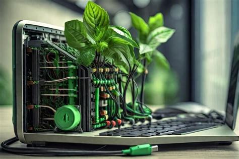 Premium Photo Carbon Efficient It Concept Showcasing Sustainable