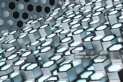 3d 렌더링 파란 금속 6 각형 배경 0명에 대한 스톡 사진 및 기타 이미지 0명 3차원 형태 개념 Istock