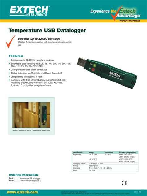 Extech Th10 Datasheet Pdf Pdf Ibm Pc Compatibles Microsoft Windows