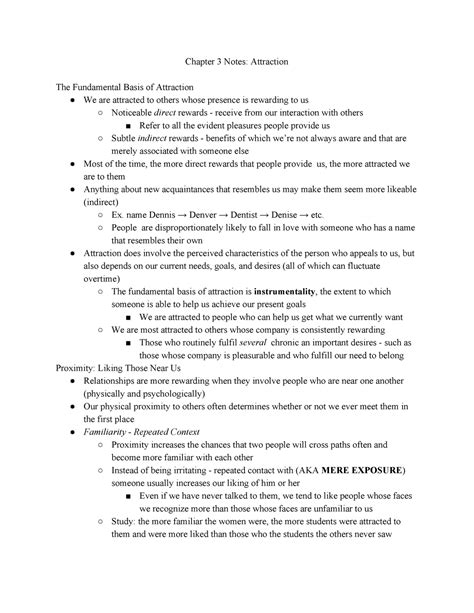 Love And Sex Chapter 3 Notes Attraction Chapter 3 Notes Attraction