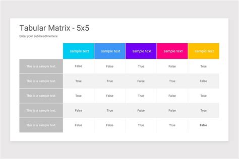 Tabular Matrix Powerpoint Ppt Template Nulivo Market