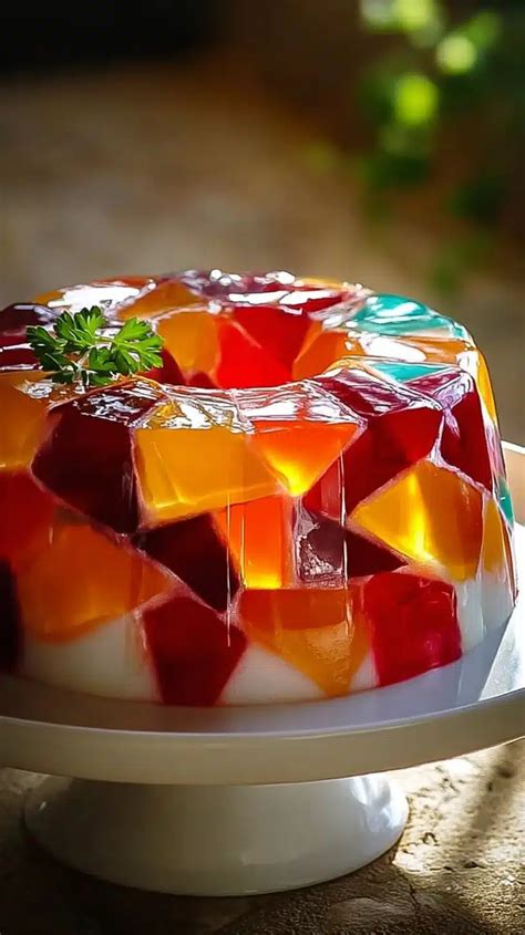 Stained Glass Gelatin Cake