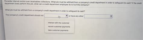 Solved Consider Intemal Control Over Receivables