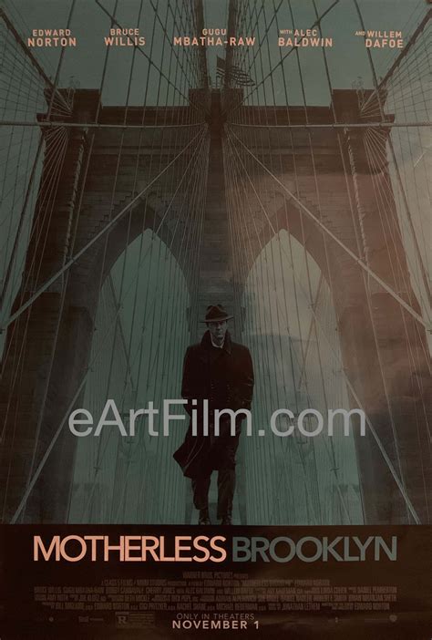 Motherless Brooklyn 2019 27x40 Ds Unfolded Edward Norton Bruce Willis