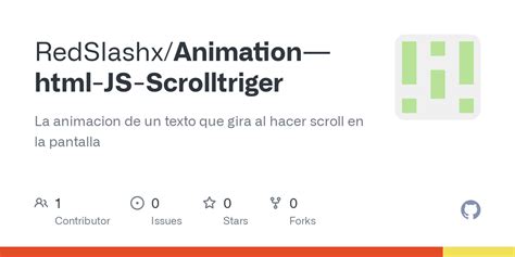 github redslashx animation html js scrolltriger la animacion de un