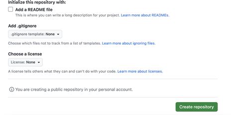 Github Will Check That The Name Is Available Once It Is Confirmed You Can Click The Green