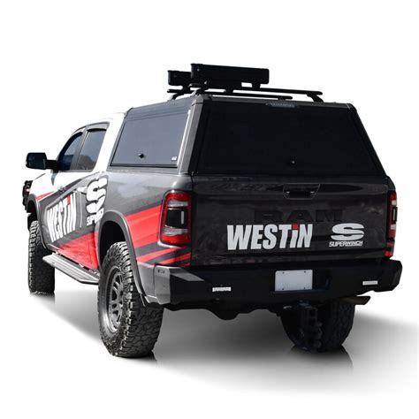 Exp Truck Cap With Solid Front Glass Matte Black 16 14705 Westin