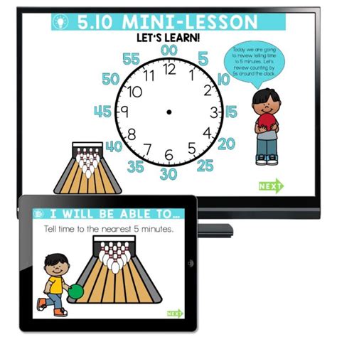 Lucky To Learn Math Lesson 510 Time To 5 Minutes Teaching Slides Lucky Little Learners