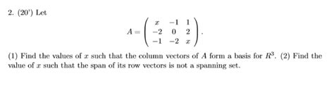 Solved 2 20 Let 1 Find The Values Of X Such That The Chegg Com