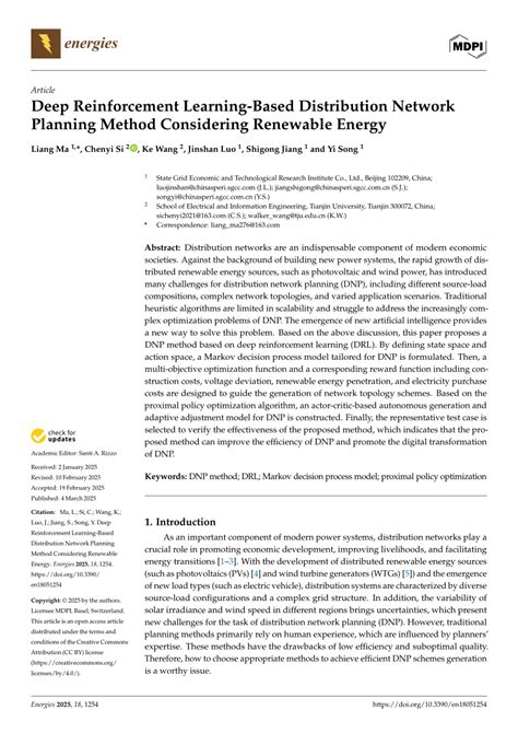 Pdf Deep Reinforcement Learning Based Distribution Network Planning Method Considering