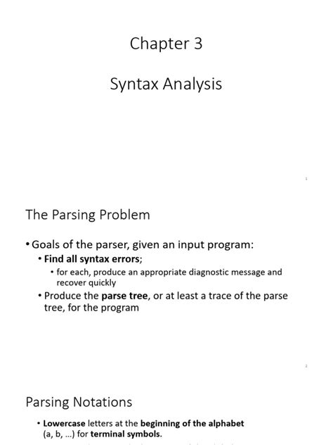 Chapter 3 Syntax Analysis Pdf Parsing Metalogic