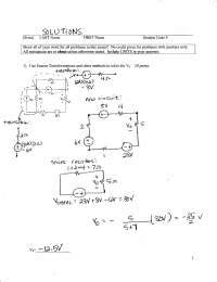 Midterm Exam Solutions Electric Circuit Analysis ECE 210 Docsity