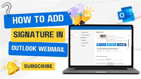 How To Add Signature In Outlook Webmail Help Email Tales Youtube