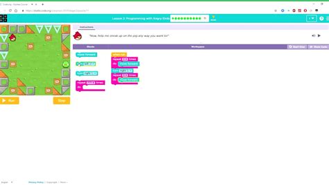 Code Org 2019 Lesson 2 Programming With Angry Birds Puzzle 11 Youtube