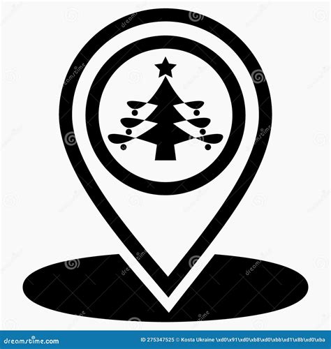 Christmas Tree Location Icon Stock Vector Illustration Of Xmas Year 275347525