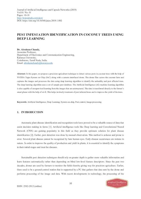 PDF PEST INFESTATION IDENTIFICATION IN COCONUT TREES USING Table Pest Infestation And
