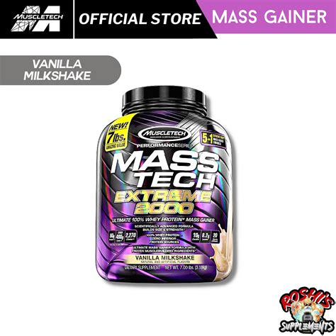 Muscletech Mass Tech Masstech Extreme 2000 7lbs Ultimate 100 Whey Protein Mass Gainer Powder