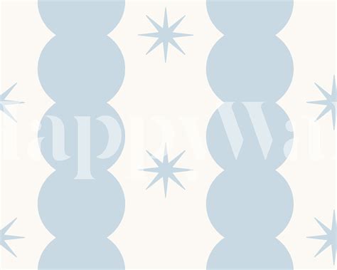 Soft Blue Striped Wallpaper With Stars